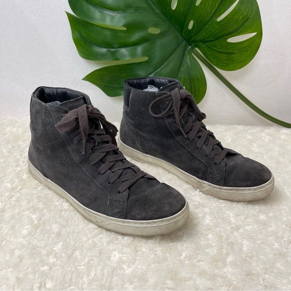 Vince | Shoes | Vince Bailey Suede Leather Hightop Sneaker In Graphite ...